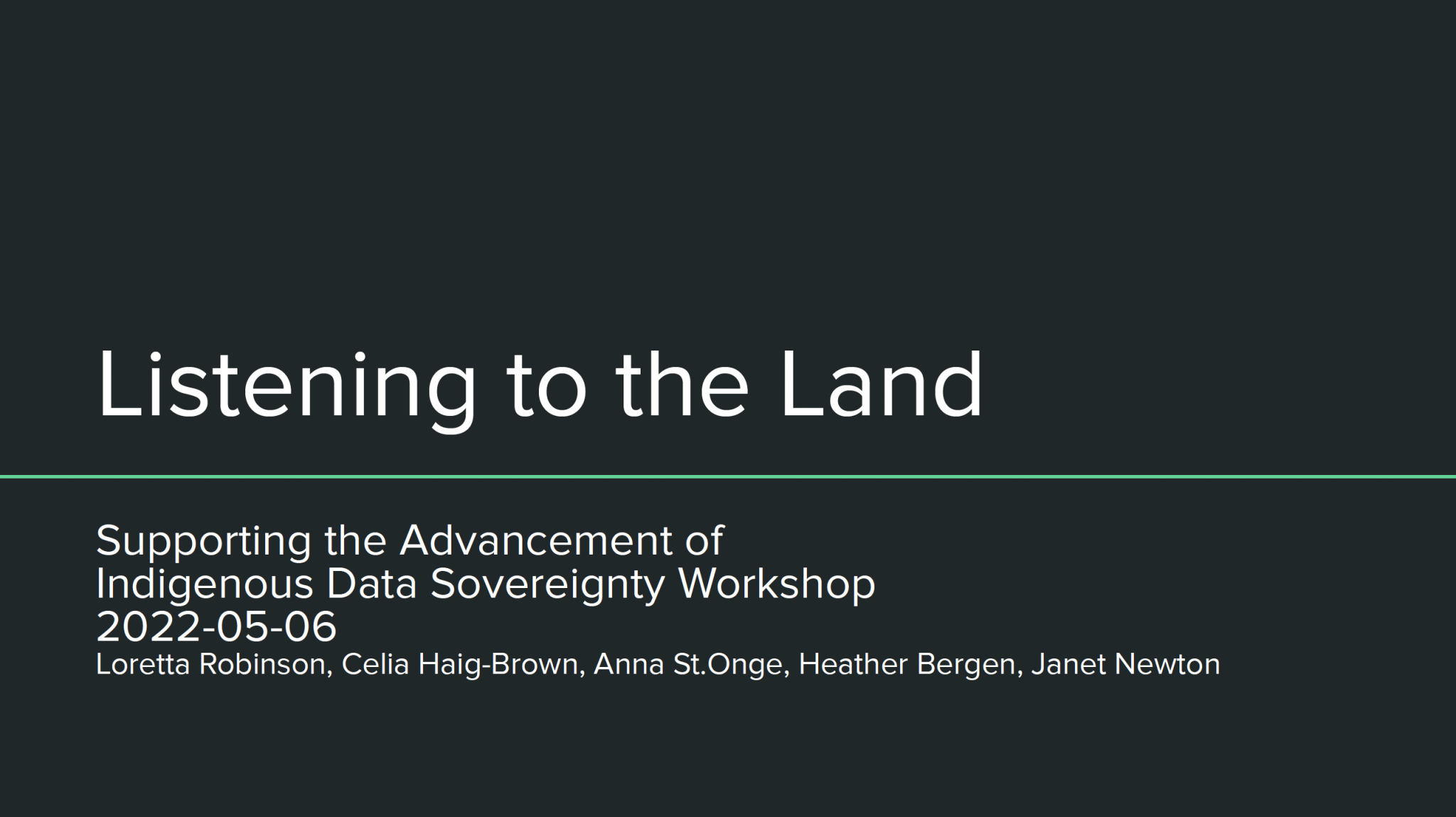 Speaker & Panelist Presentations – ADVANCING INDIGENOUS DATA ...