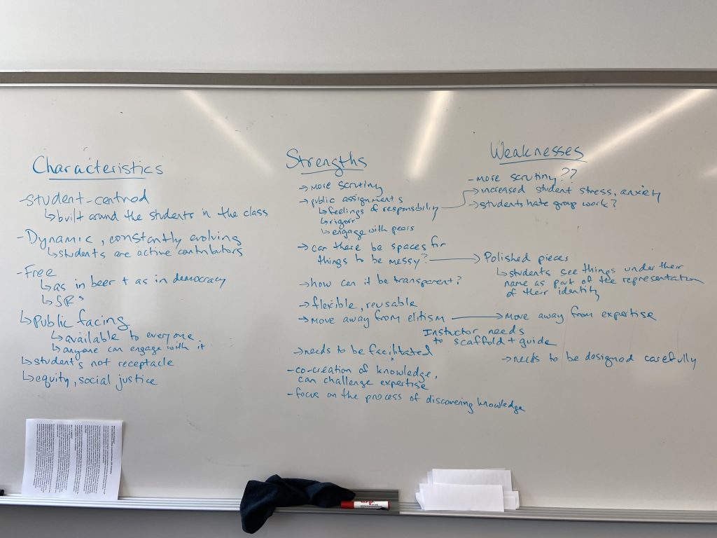 Characteristics of Open Pedagogy – Ryerson Open Pedagogy