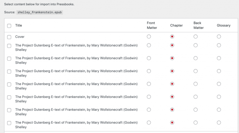 Importing Text into Pressbooks – Public Domain Core Collection Faculty ...